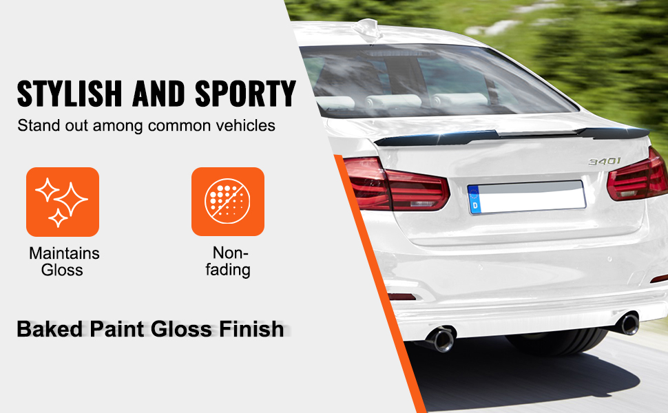 VEVOR GT Wing Car Spoiler, 48.4 inch Spoiler, Compatible with 2012-2018 ...