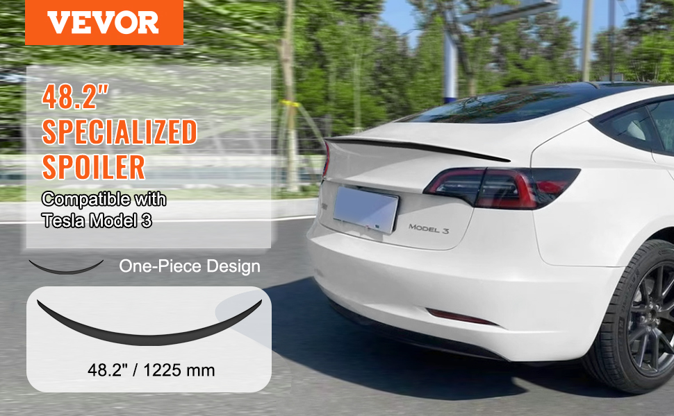 VEVOR GT Wing Car Spoiler, 48.2 inch Spoiler, Compatible with Tesla ...