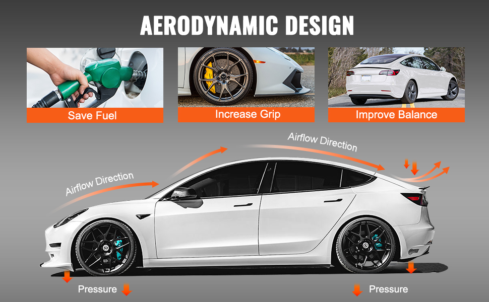 VEVOR GT Wing Car Spoiler, 48.2 inch Spoiler, Compatible with Tesla ...