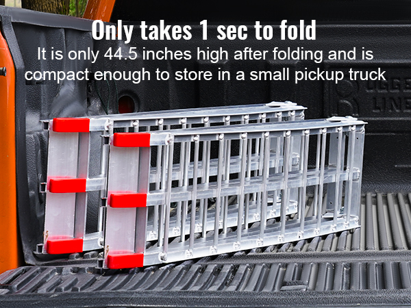 Aluminum Ramp 1500 LBS Foldable Loading Ramps for Pickup Trucks Bed 2 ...