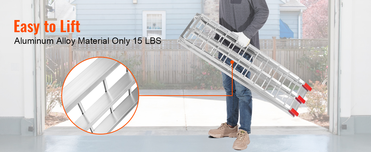 Aluminum Ramp 1500 LBS Foldable Loading Ramps for Pickup Trucks Bed 2 ...