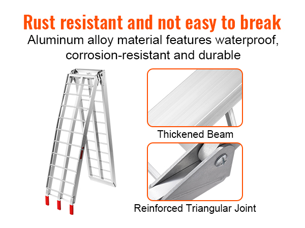 Aluminum Ramp 1500 LBS Foldable Loading Ramps for Pickup Trucks Bed 2 ...