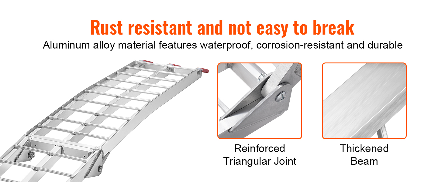 Aluminum Ramp 1500 LBS Foldable Loading Ramps for Pickup Trucks Bed 2 ...