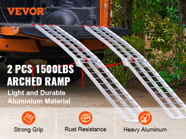 Aluminum Ramp 1500 LBS Foldable Loading Ramps for Pickup Trucks Bed 2 ...