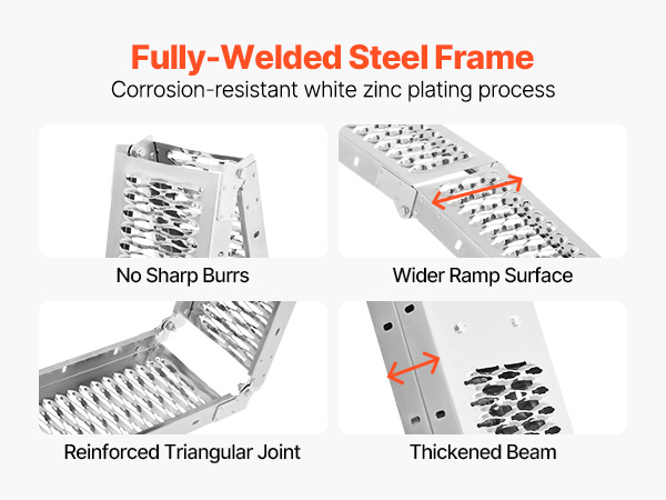 1000 lbs Steel Ramps 2Pcs Heavy-duty Loading Ramps with Handles | VEVOR US
