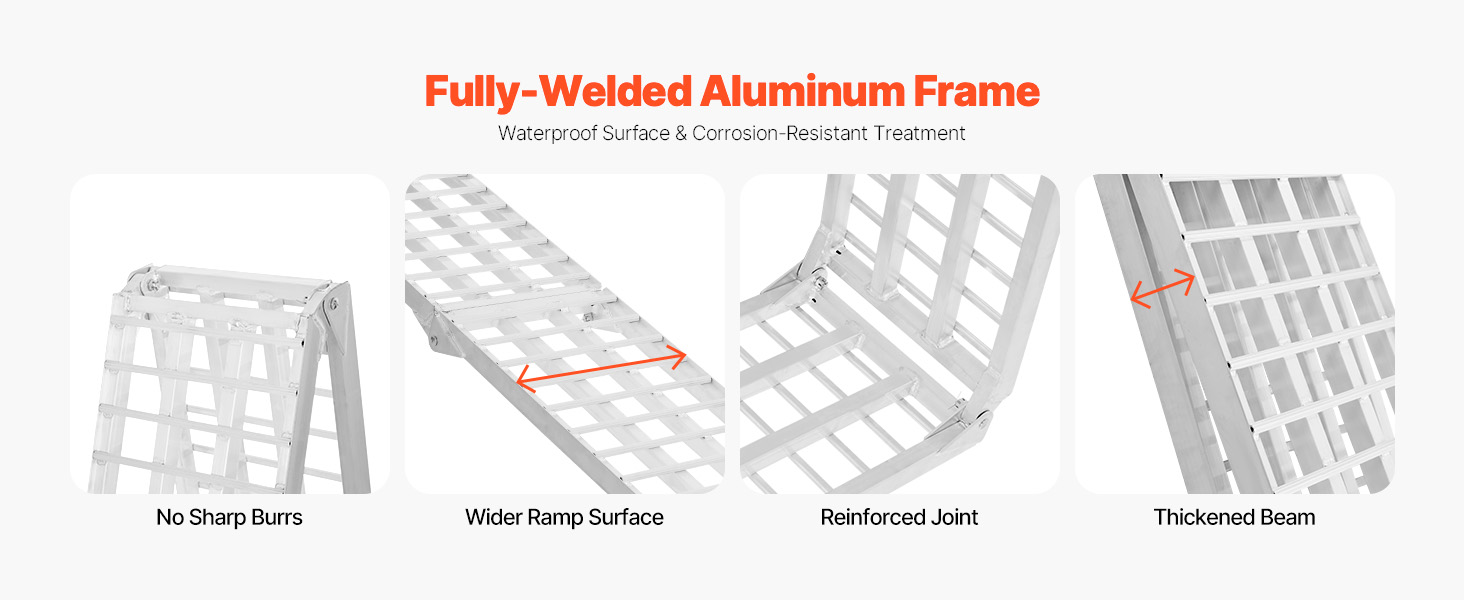 1000 lbs Aluminum Ramps 1Pcs Heavy-duty Loading Ramps with Handles ...