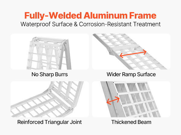 2000 lbs Aluminum Ramps 2Pcs Heavy-duty Loading Ramps with Handles ...