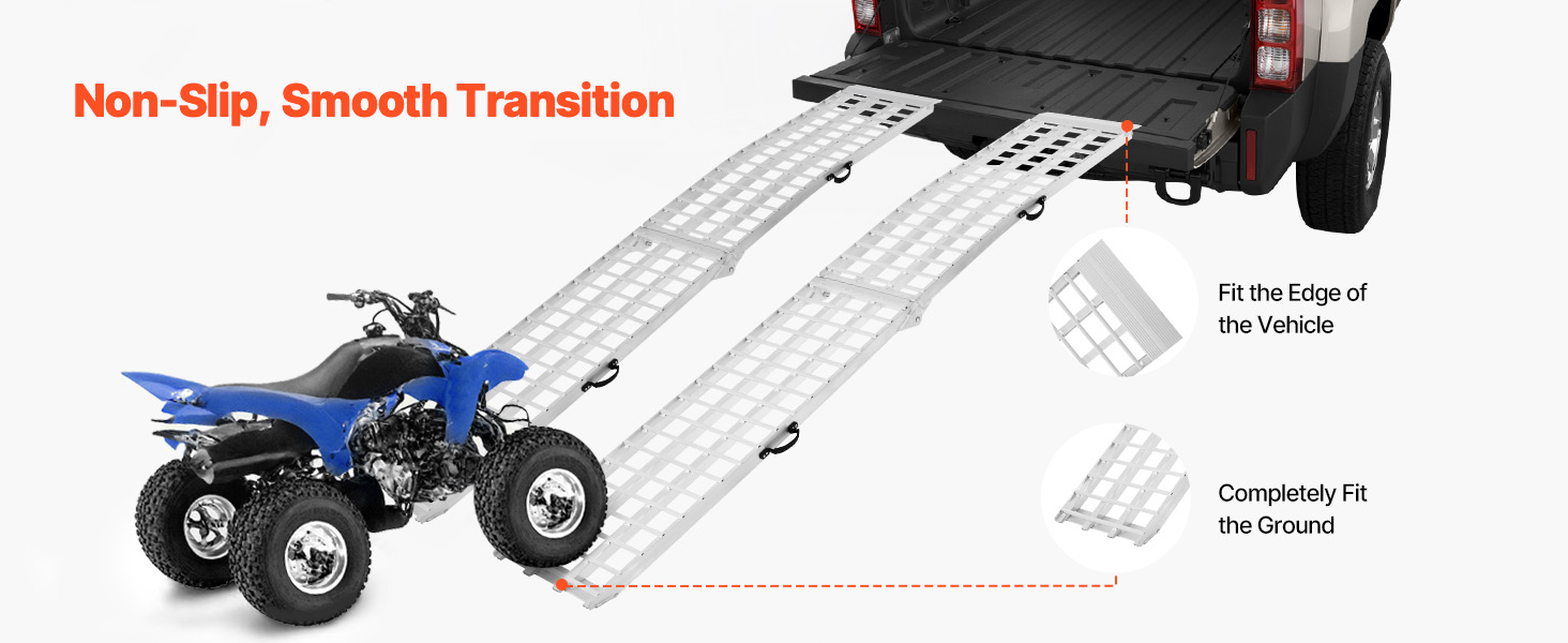 2000 lbs Aluminum Ramps 2Pcs Heavy-duty Loading Ramps with Handles ...