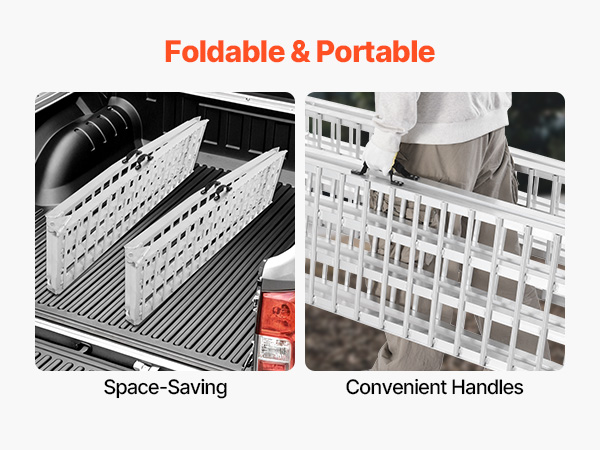 2000 lbs Aluminum Ramps 2Pcs Heavy-duty Loading Ramps with Handles ...