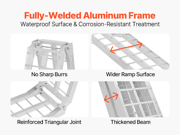 600 lbs Aluminum Ramps 1Pcs Heavy-duty Loading Ramps with Handles ...