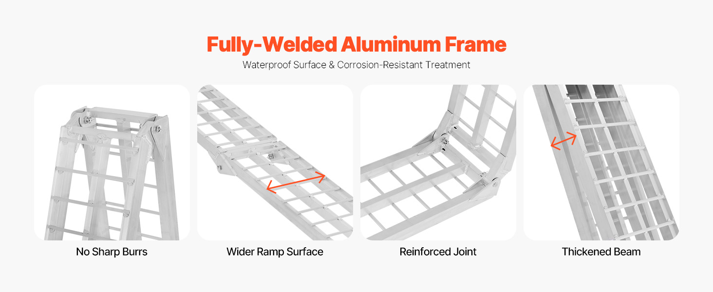 600 lbs Aluminum Ramps 1Pcs Heavy-duty Loading Ramps with Handles ...