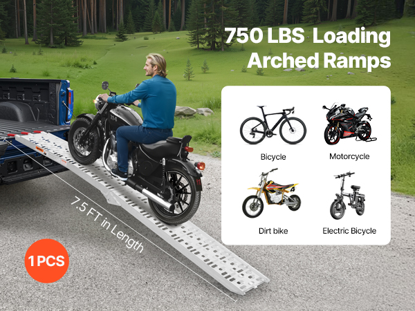 750 lbs Aluminum Ramps 1Pcs Heavy-duty Loading Ramps with Handles ...