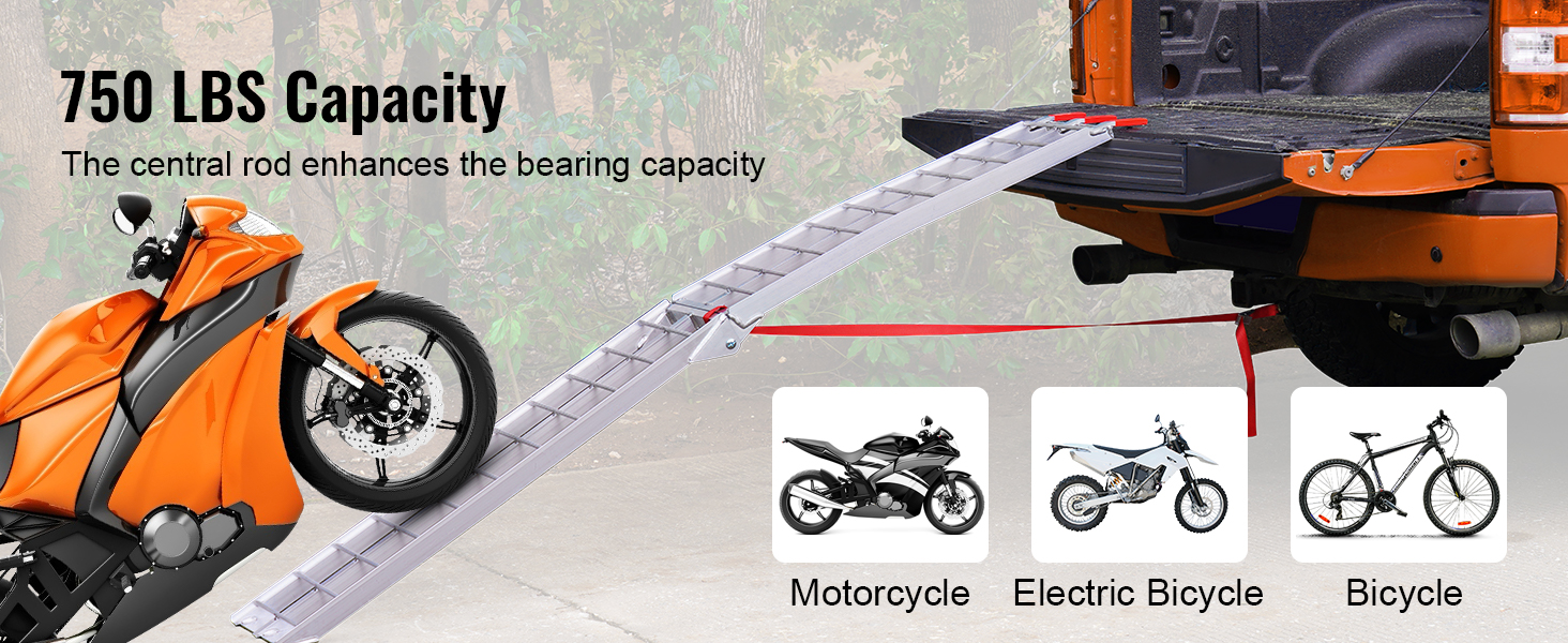 VEVOR Motorcycle Ramps, 750lbs Folding Loading Ramps for Pickup Trucks ...