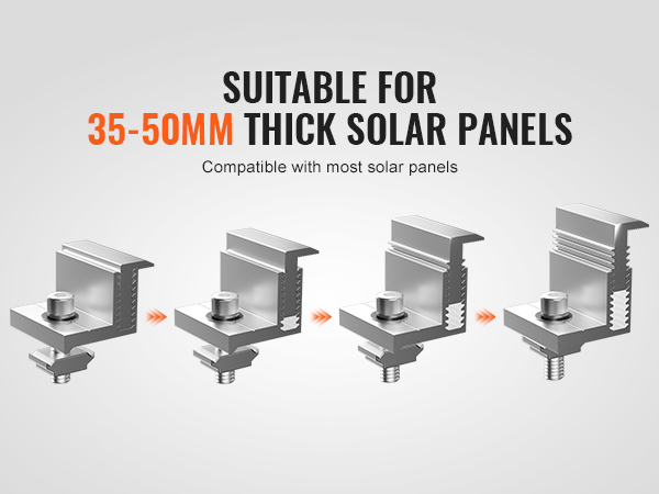 VEVOR Solar Panel Z Mounting Bracket 35-50mm Adjustable Bracket End ...