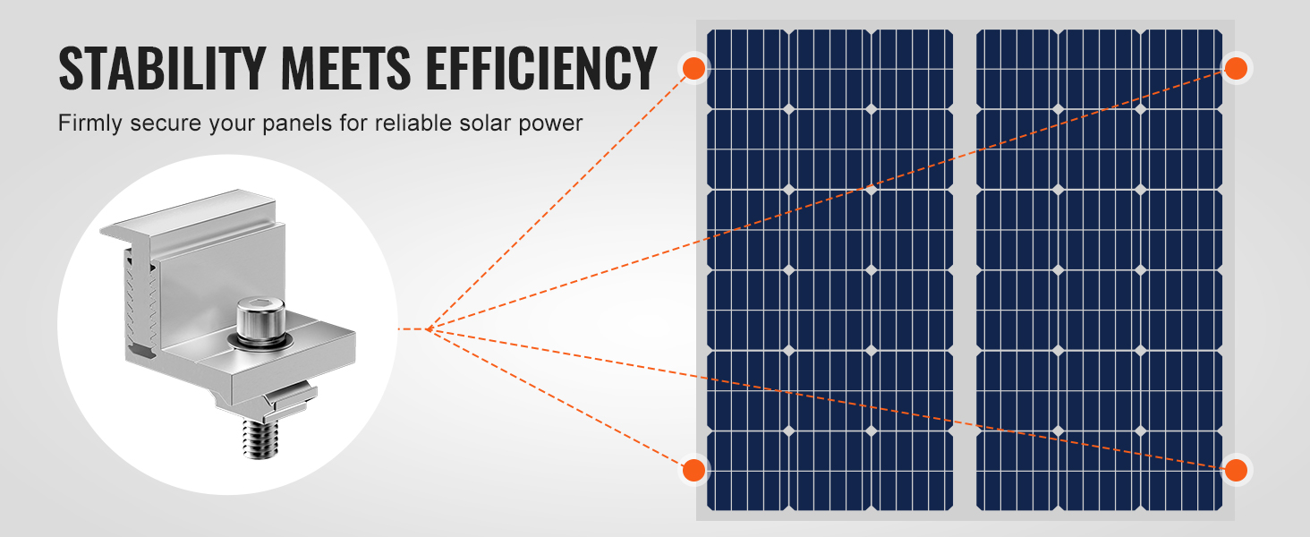 VEVOR Solar Panel Z Mounting Bracket 35-50mm Adjustable Bracket End ...
