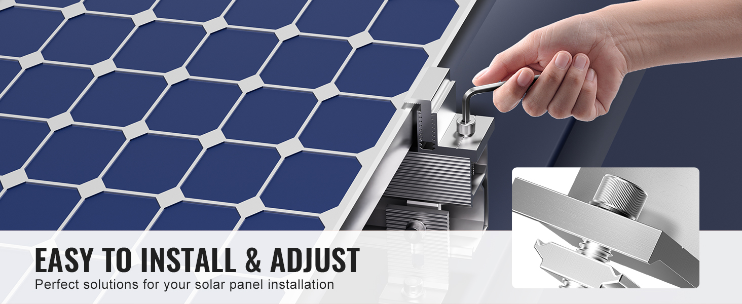 VEVOR Solar Panel Z Mounting Bracket 35-50mm Adjustable Bracket End ...