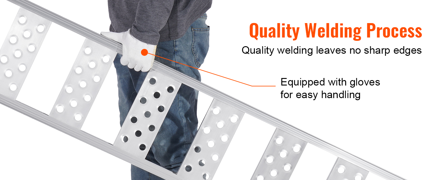VEVOR Aluminum Ramps, 1250lbs, Straight Ramp with Treads and Load ...