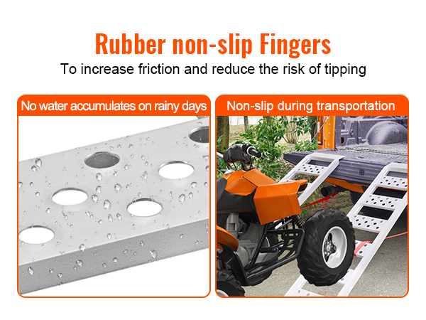 VEVOR Aluminum Ramps, 1250lbs, Straight Ramp with Treads and Load ...