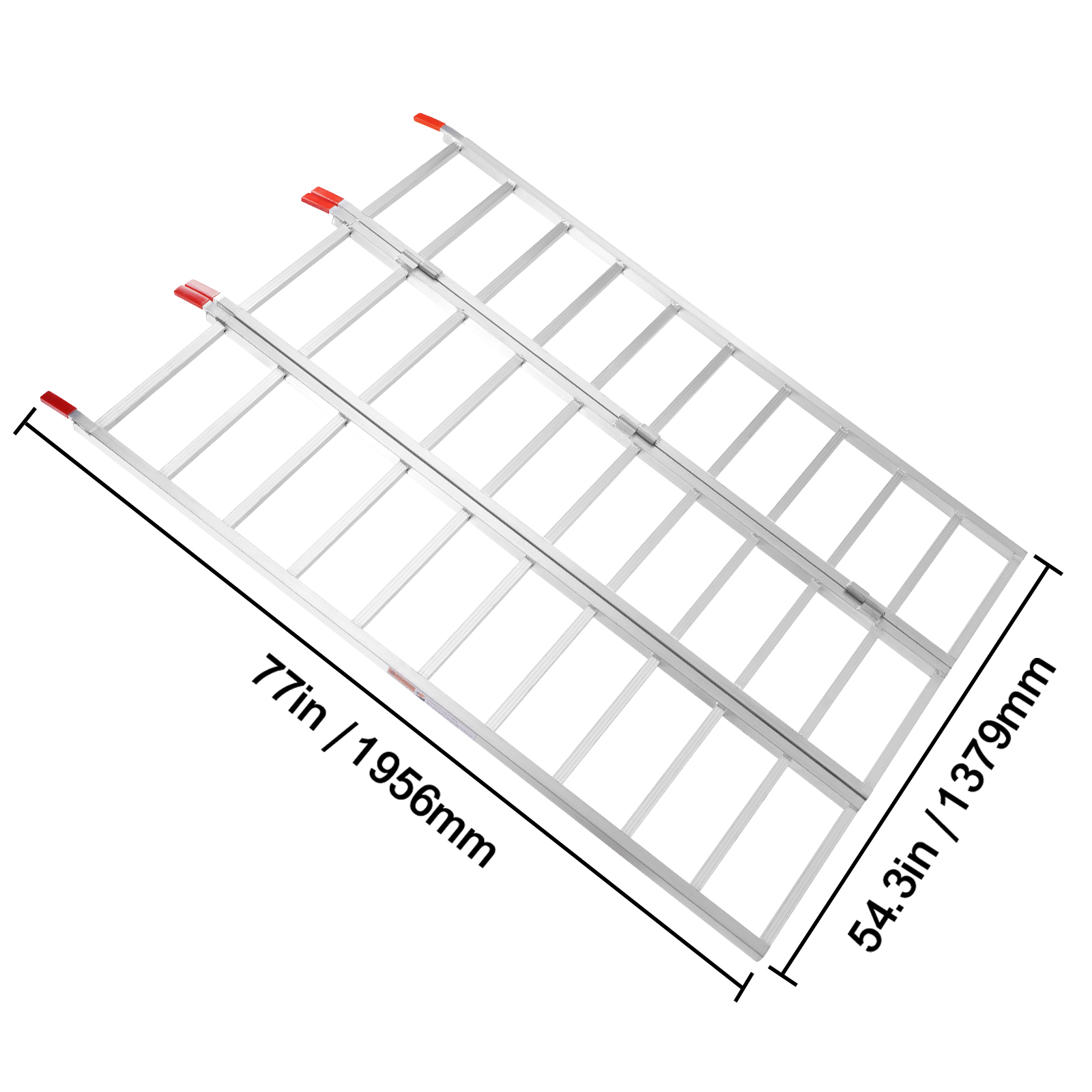 Mophorn Aluminum Ramps, 1500 lbs, Tri-Fold Ramp with Load Straps ...