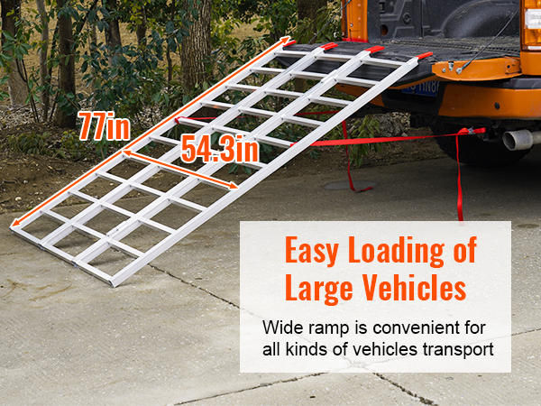 VEVOR Tri-Fold Aluminum Loading Ramp 1500 lbs 77" x 54" for Tractors ...