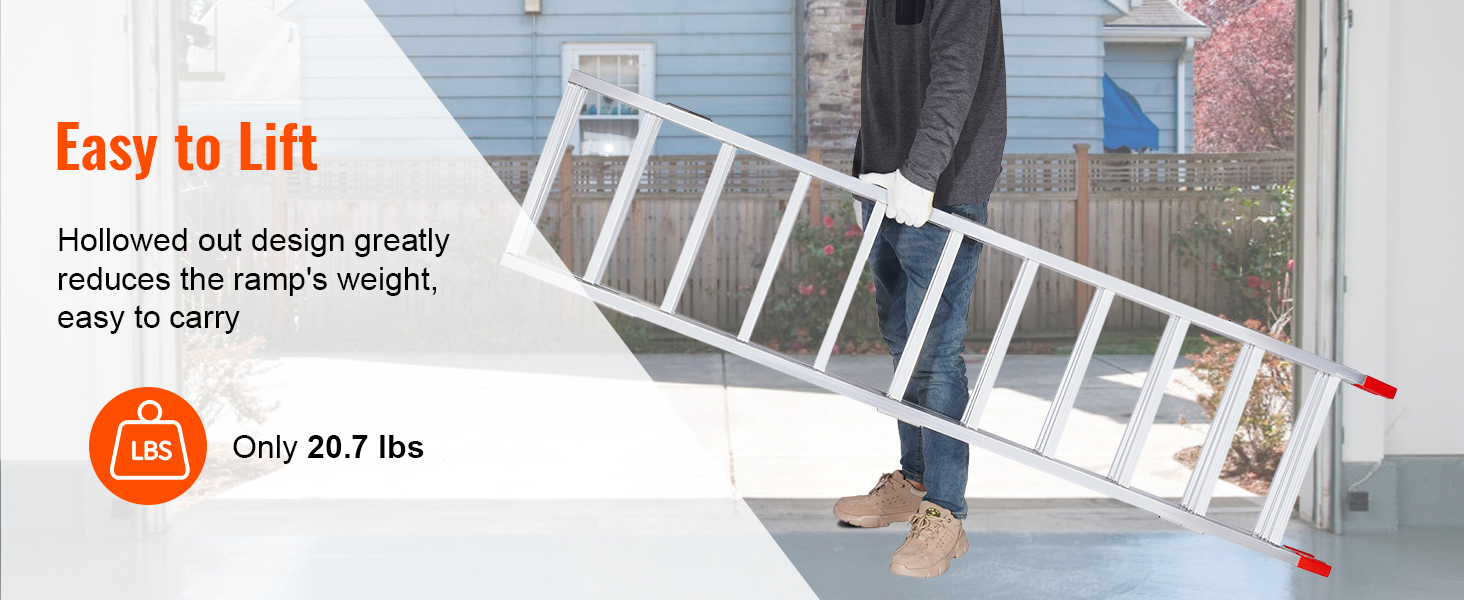 VEVOR Tri-Fold Aluminum Loading Ramp 1500 lbs 77" x 54" for Tractors ...